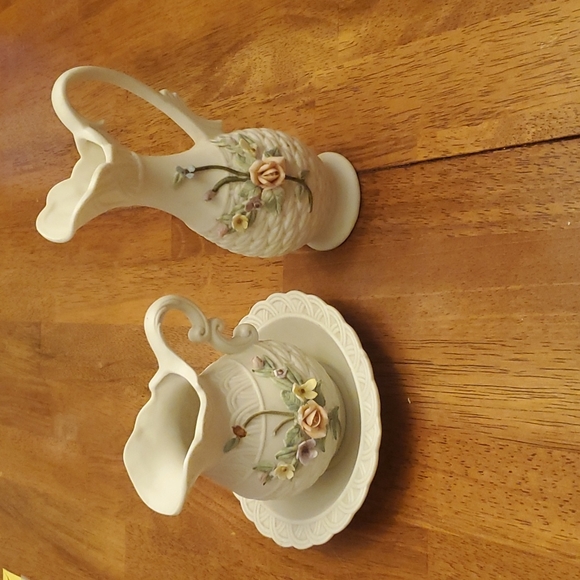 Lefton | Art | Vintage Lefton China Set 2 Pitchers Bowl Antique Ivory ...